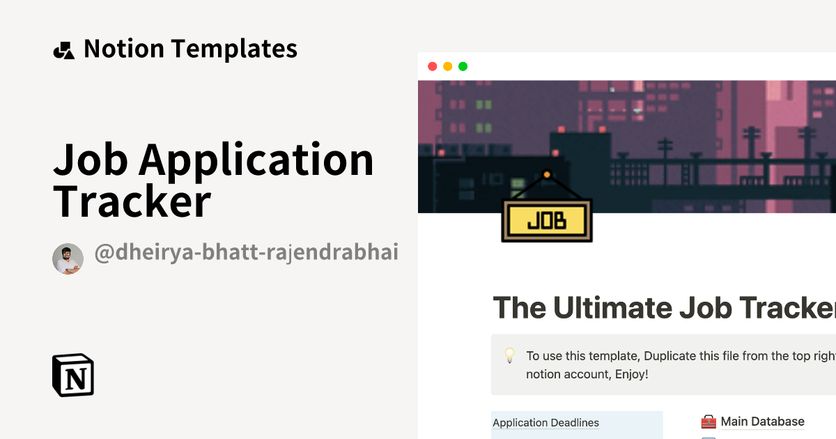 Job Application Tracker Template | Notion Marketplace