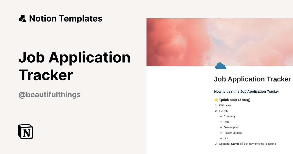 Job Application Tracker Template | Notion Marketplace