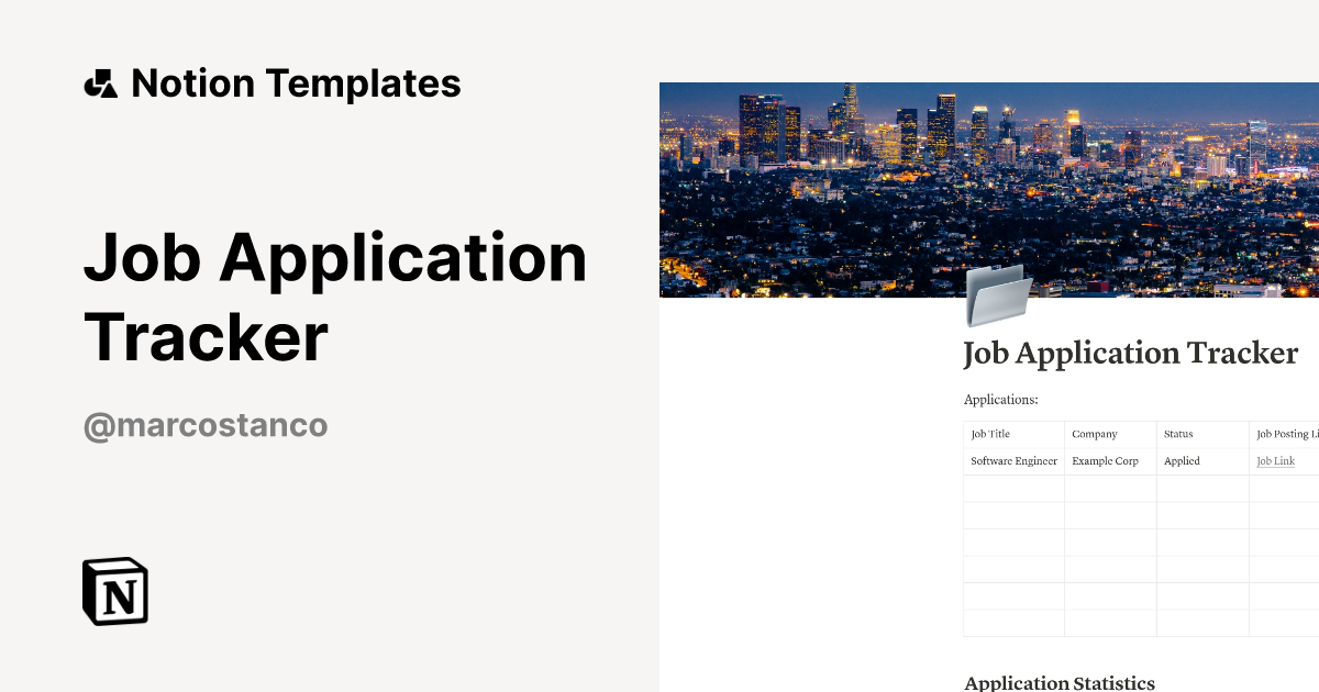 Job Application Tracker Template | Notion Marketplace