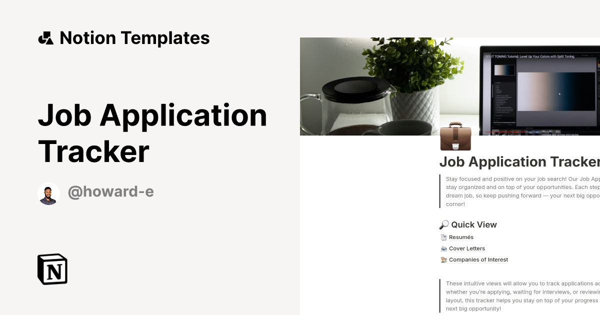 Job Application Tracker Template | Notion Marketplace