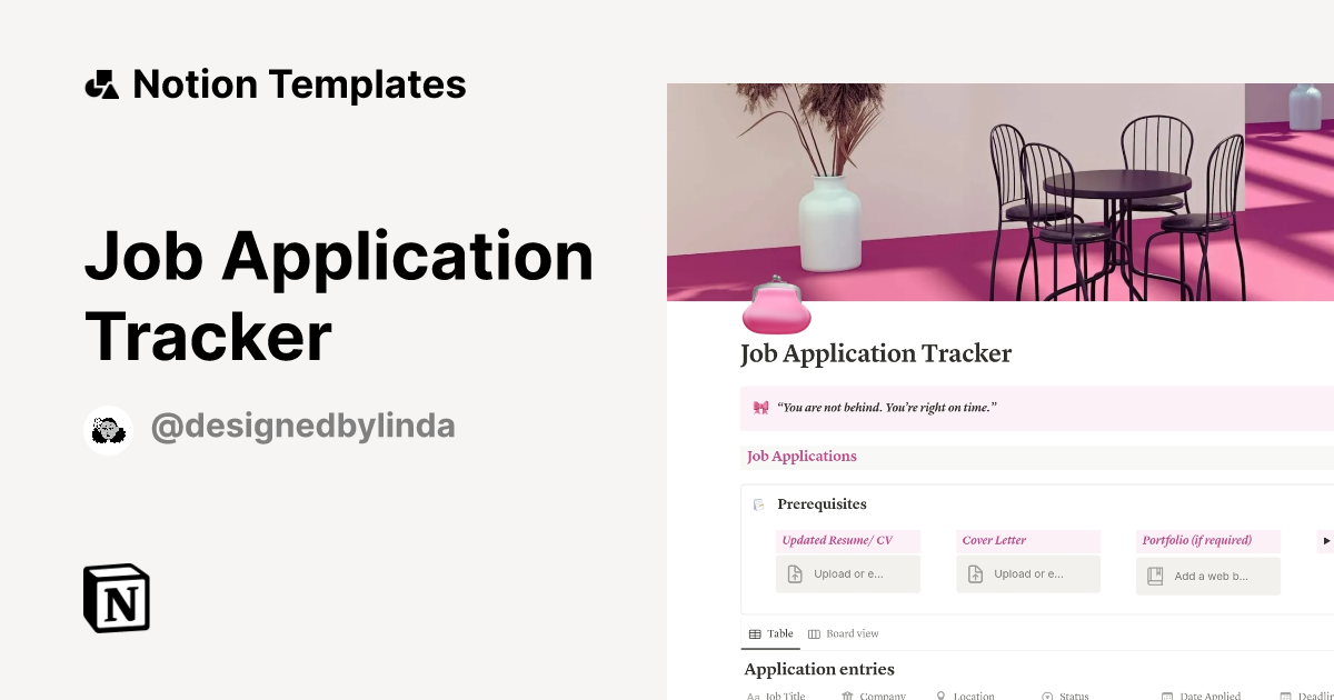 Job Application Tracker Template | Notion Marketplace