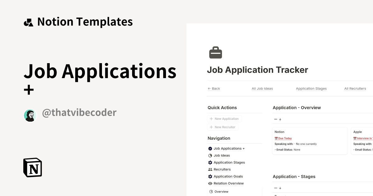 Job Applications Template Notion Marketplace