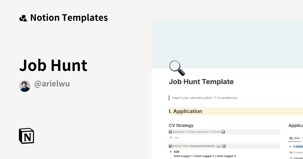 Job Hunt Template | Notion Marketplace