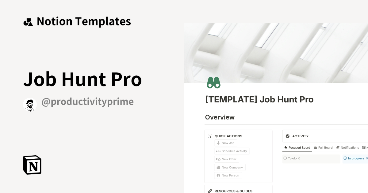 Job Hunt Pro Template | Notion Marketplace