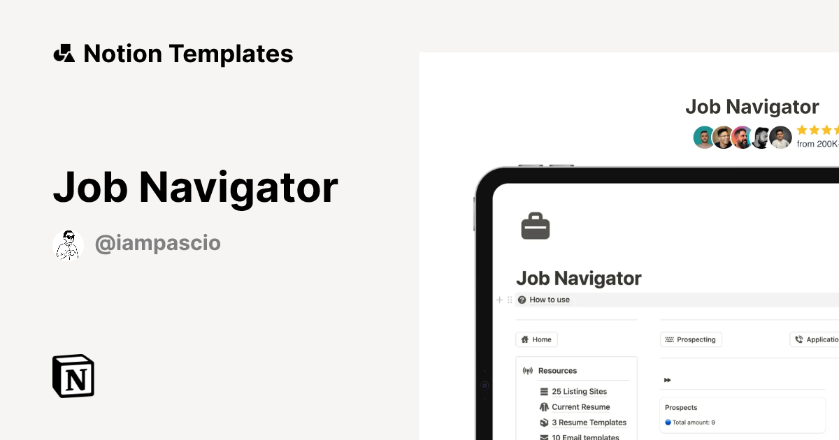 Job Navigator Template by Pascio | Notion Marketplace