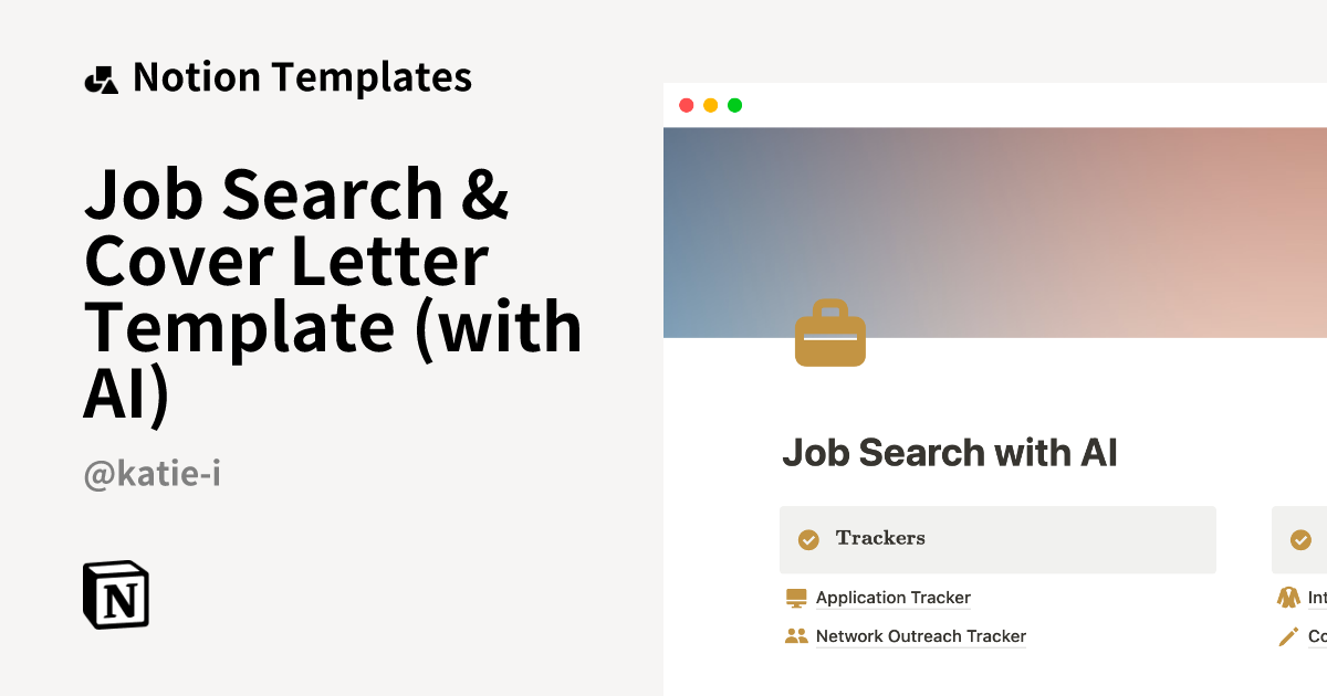 Job Search & Cover Letter Template (with AI) Template | Notion Marketplace