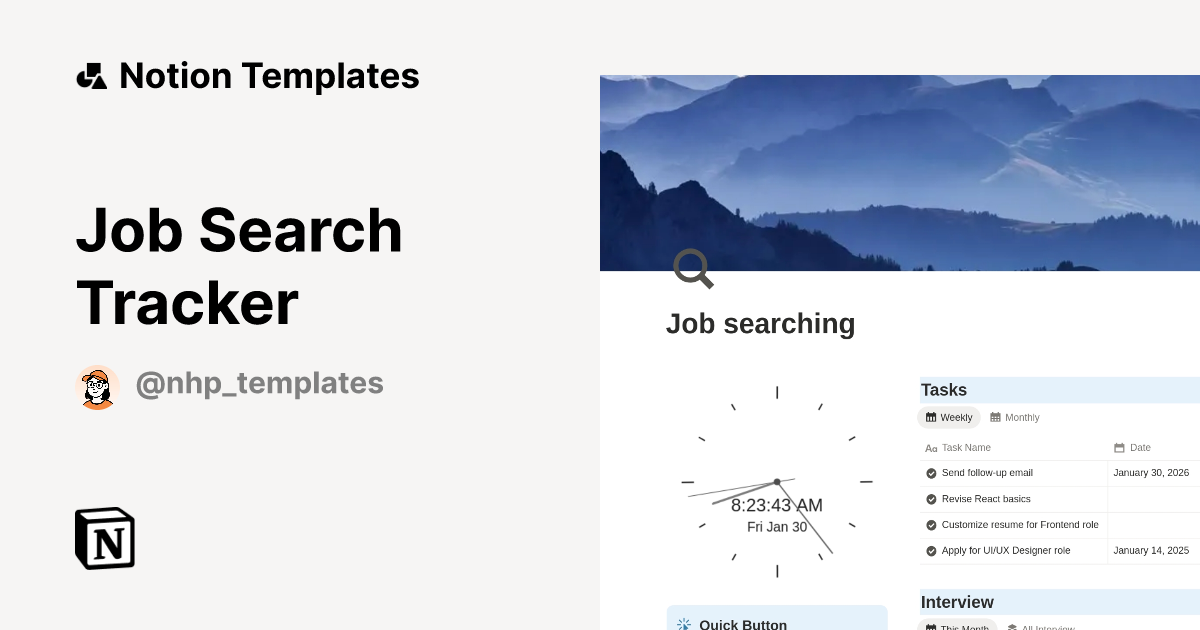 Job Search Tracker Template | Notion Marketplace