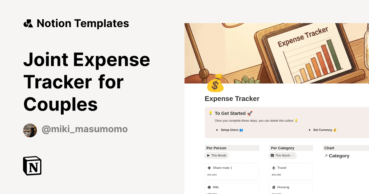 Joint Expense Tracker for Couples Template | Notion Marketplace