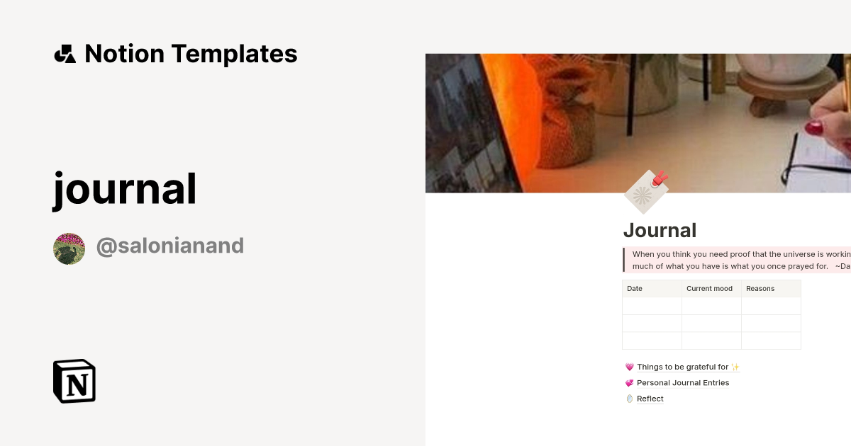 journal Template | Notion Marketplace