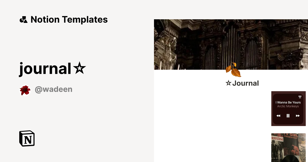 journal☆ Template by Wadeen | Notion Marketplace