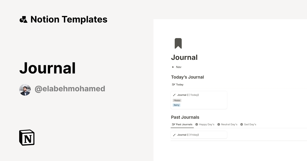 Journal Template | Notion Marketplace