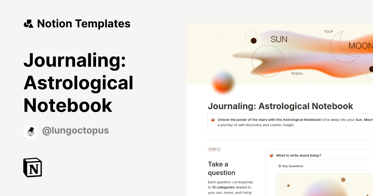 Journaling: Astrological Notebook Template by Claudia Aguirre | Notion ...