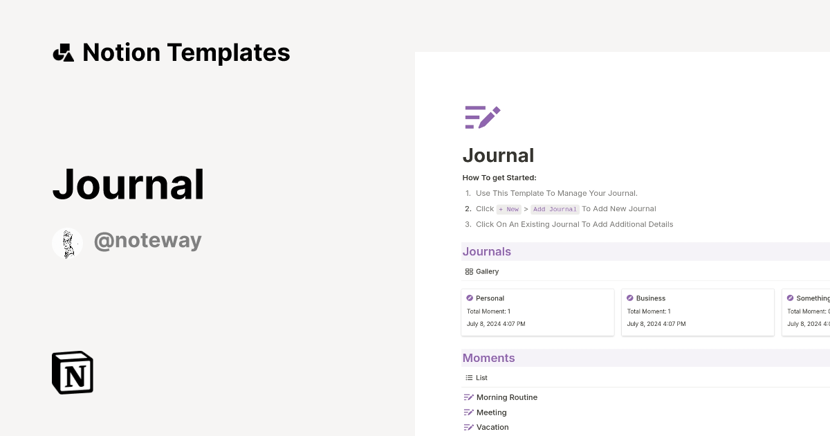 Journal Template | Notion Marketplace