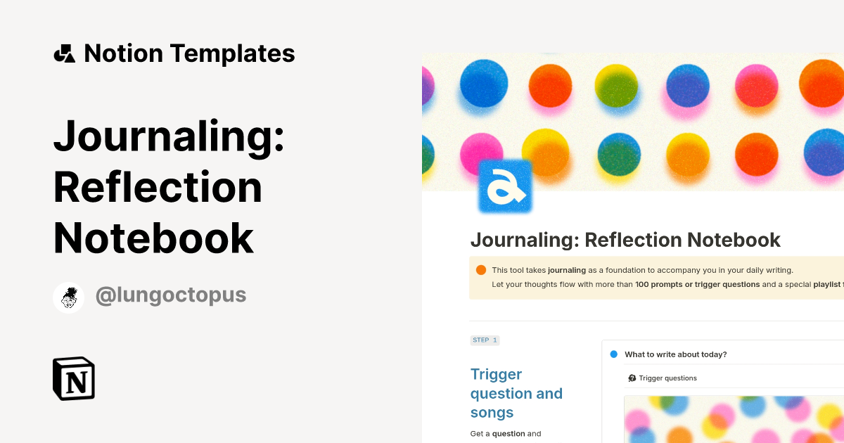 Journaling: Reflection Notebook Template | Notion Marketplace