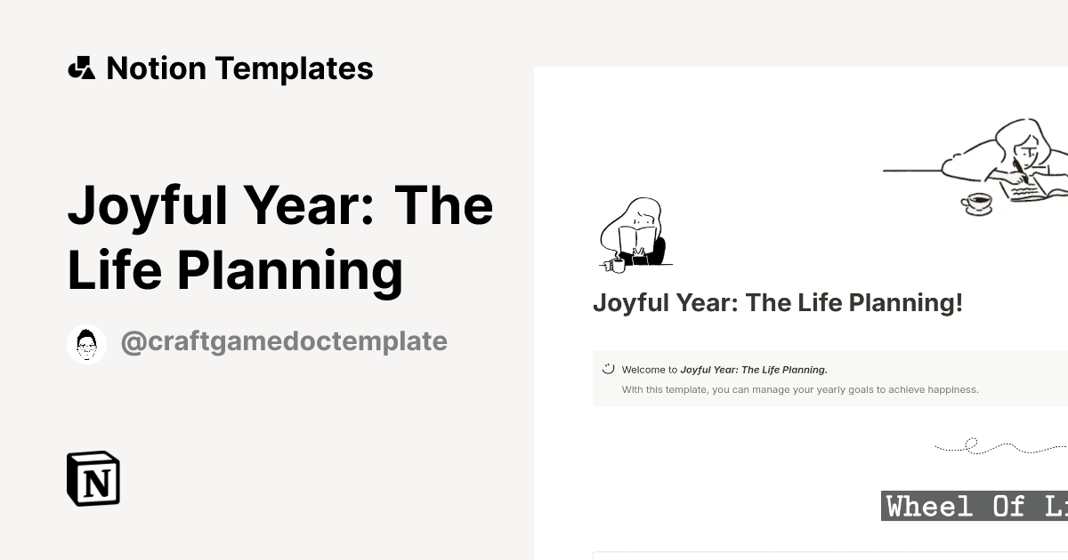 Joyful Year: The Life Planning Template by Craft Game Doc Template ...
