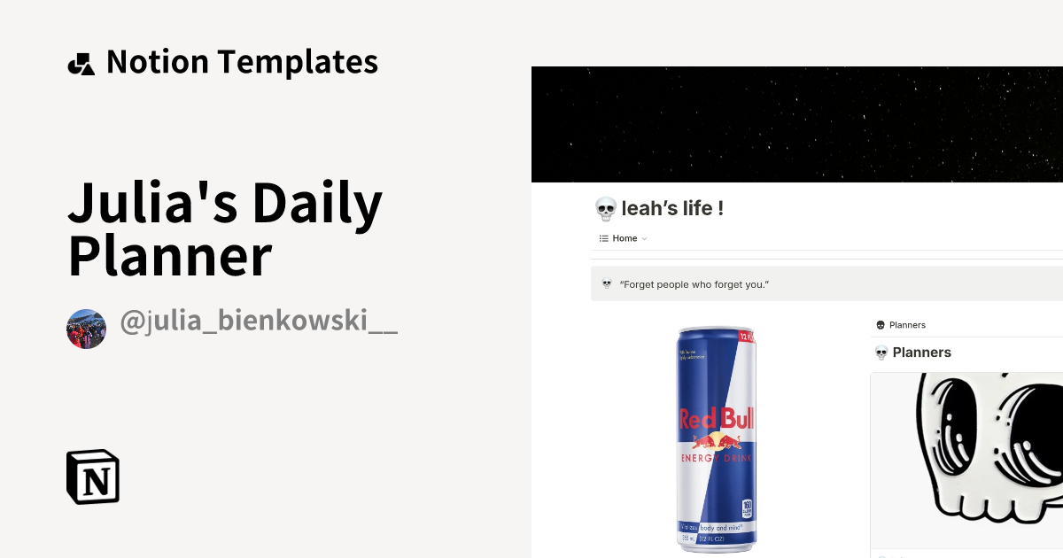 Julia's Daily Planner Template by Julia | Notion Marketplace