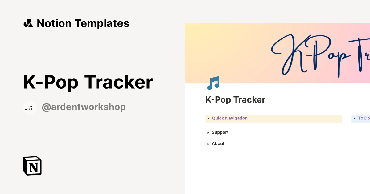 K-Pop Tracker Template | Notion Marketplace