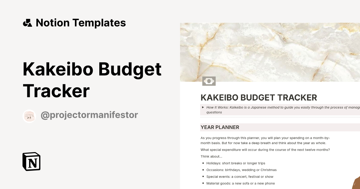 Kakeibo Budget Tracker Template | Notion Marketplace