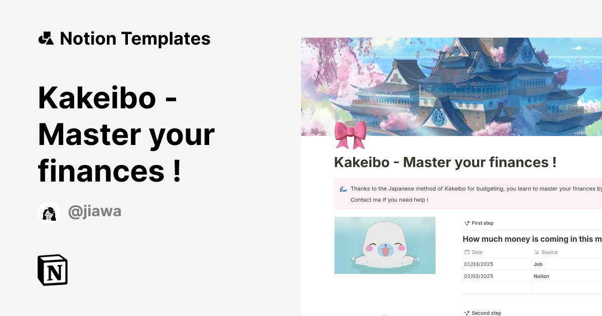 Kakeibo - Master your finances ! Template | Notion Marketplace