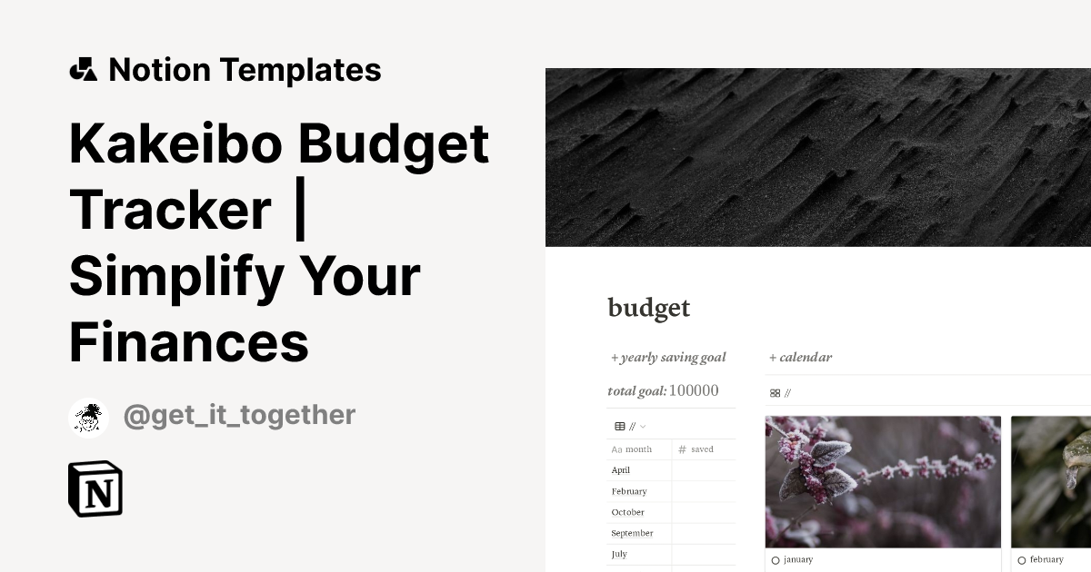 Kakeibo Budget Tracker | Simplify Your Finances Template | Notion ...