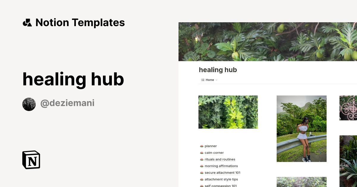 healing hub Template | Notion Marketplace