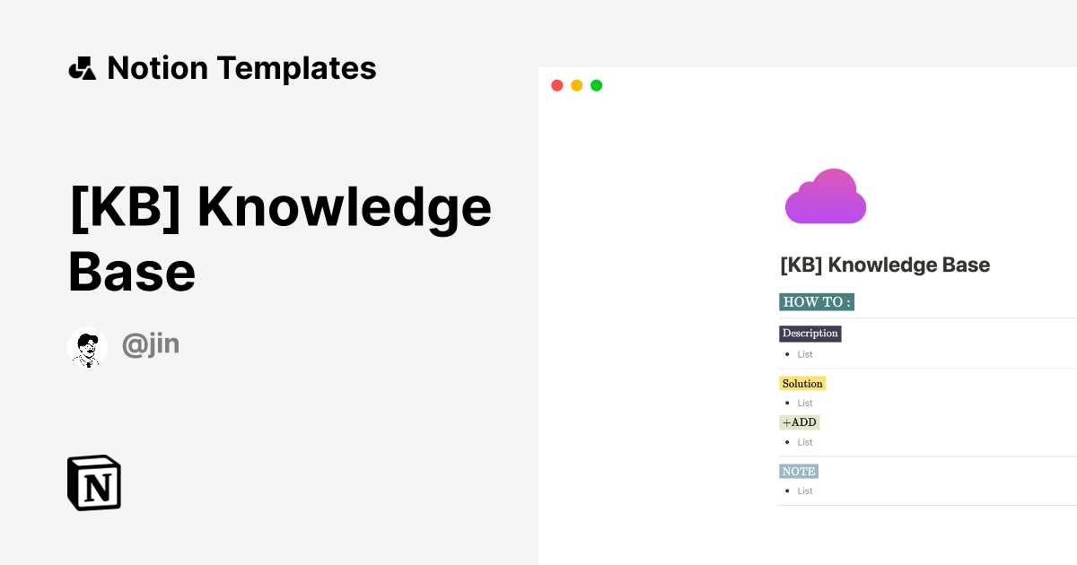 [KB] Knowledge Base Template | Notion Marketplace