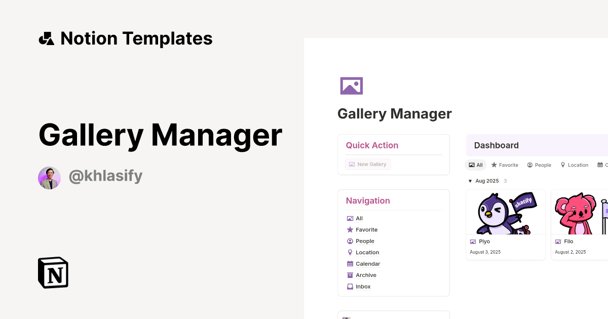 Gallery Manager Template | Notion Marketplace
