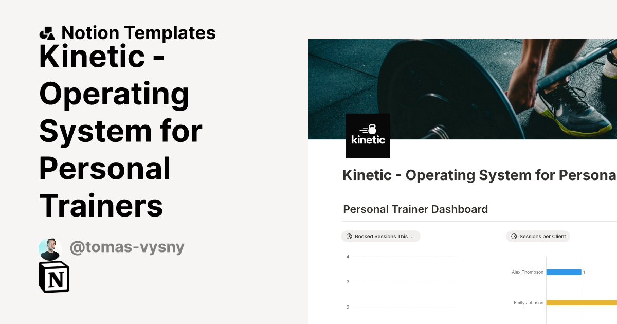 Kinetic - Operating System for Personal Trainers Template by Tomas Vysny | Notion Marketplace