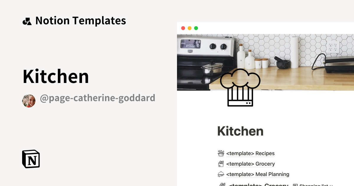 Kitchen Template | Notion Marketplace