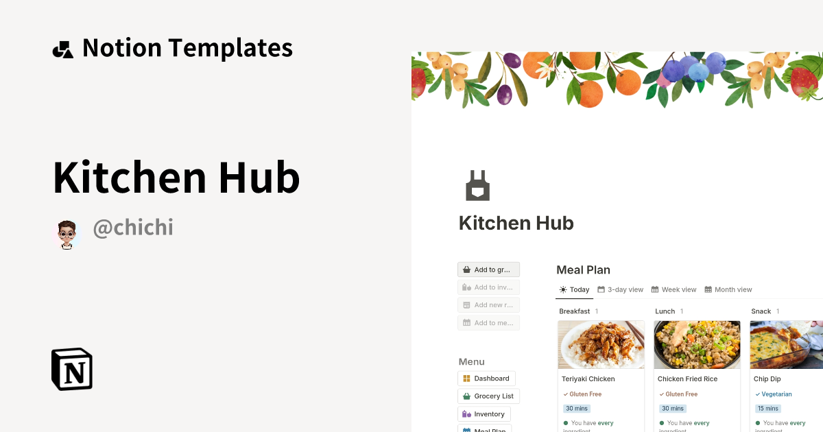 Kitchen Hub Template | Notion Marketplace