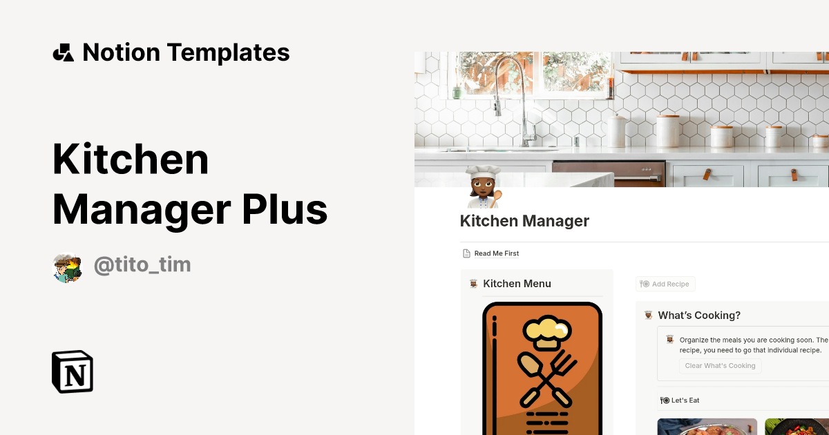 Kitchen Manager Plus Template | Notion Marketplace