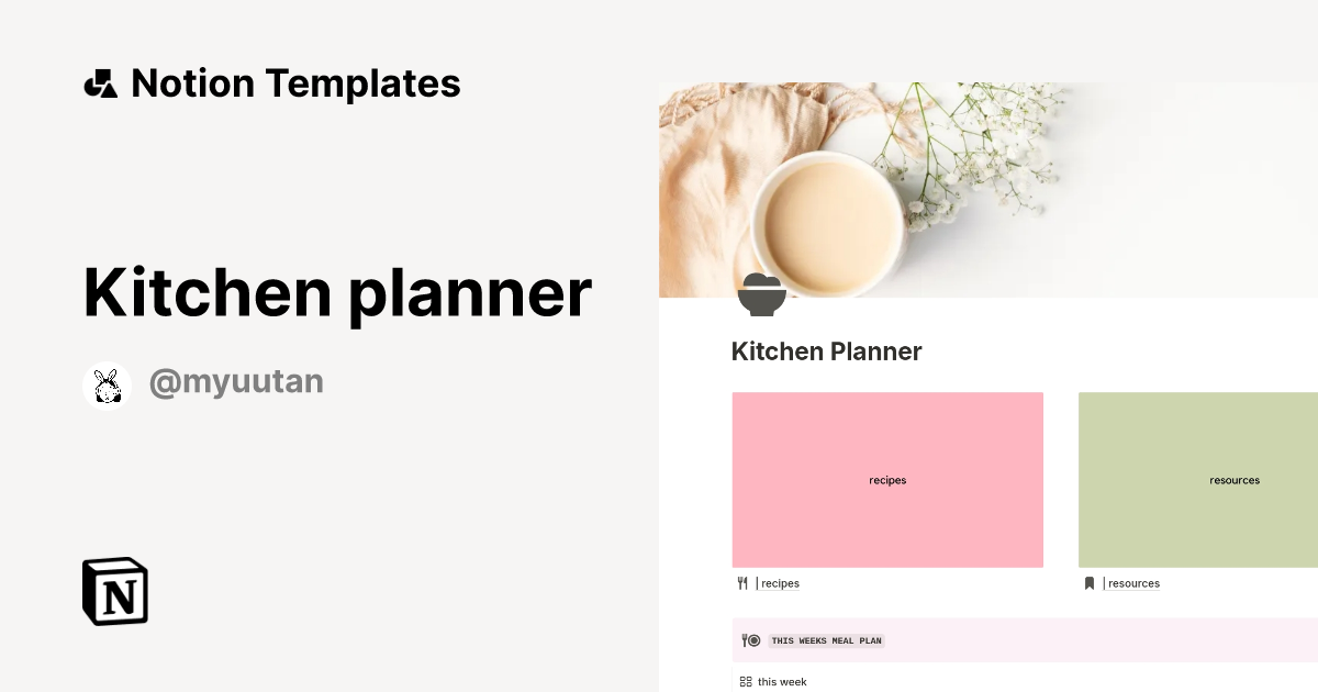 Kitchen planner Template by bunny | Notion Marketplace