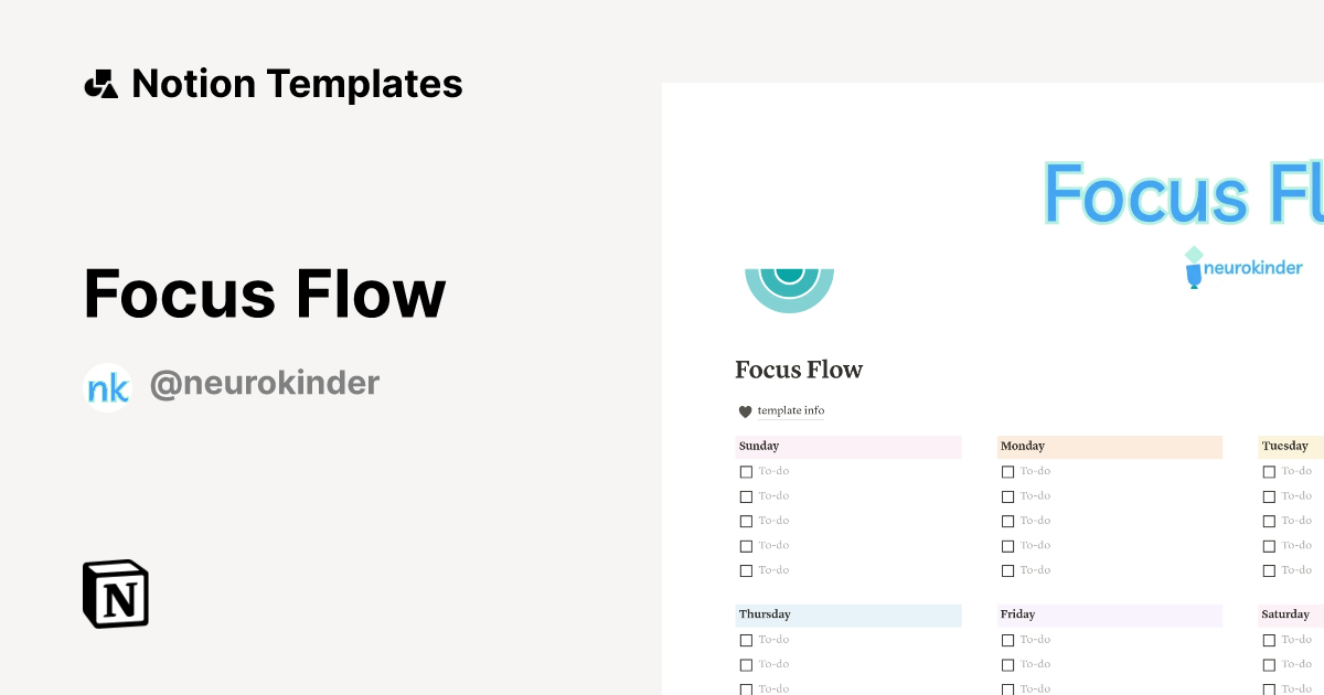 Focus Flow Template | Notion Marketplace