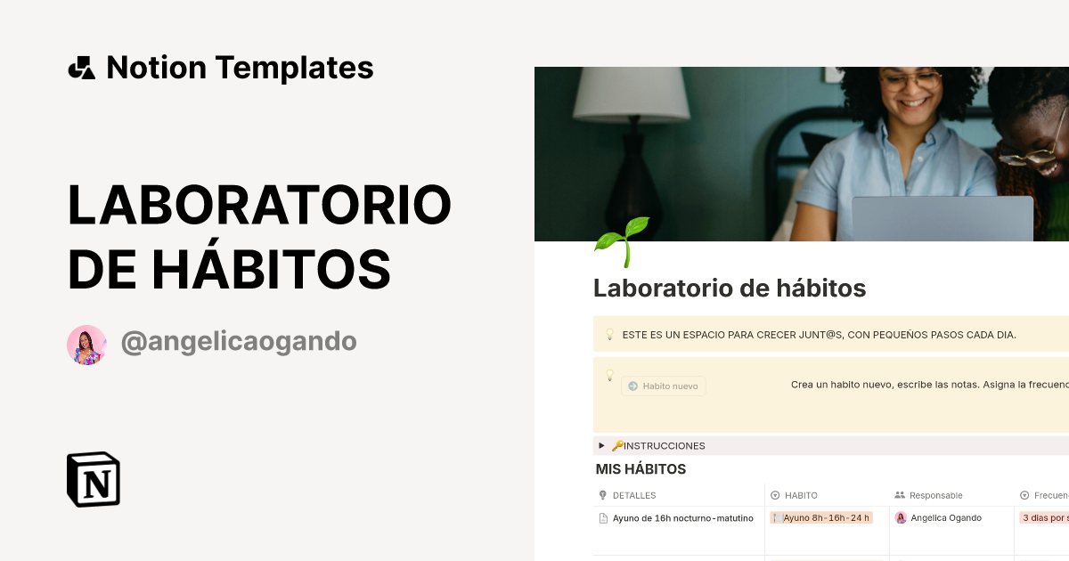 LABORATORIO DE HÁBITOS Template | Notion Marketplace
