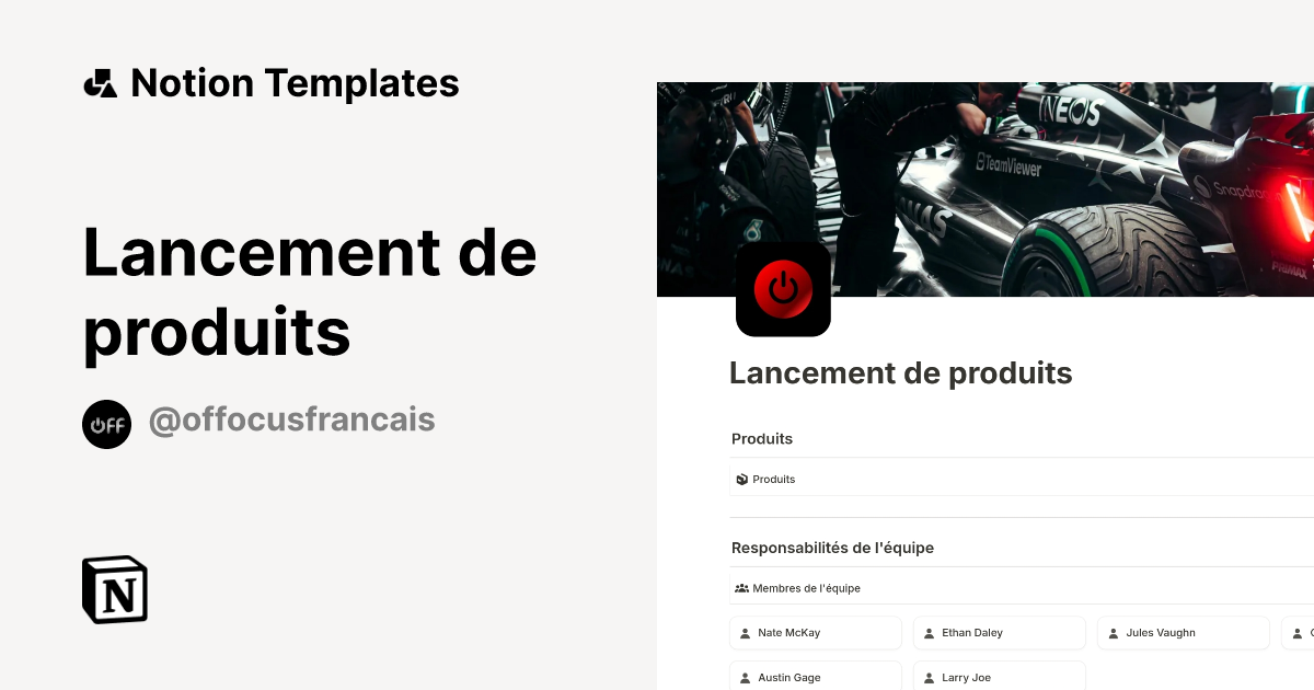Lancement de produits Template | Notion Marketplace