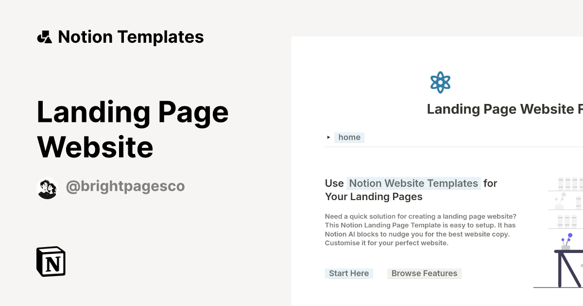Landing Page Website Template | Notion Marketplace