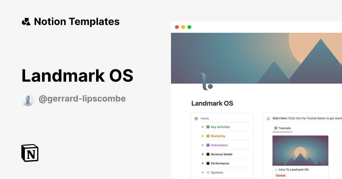 Landmark OS Template by Gerrard Lipscombe | Notion Marketplace