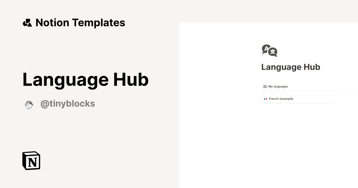 Language Hub Template by Tinyblocks | Notion Marketplace