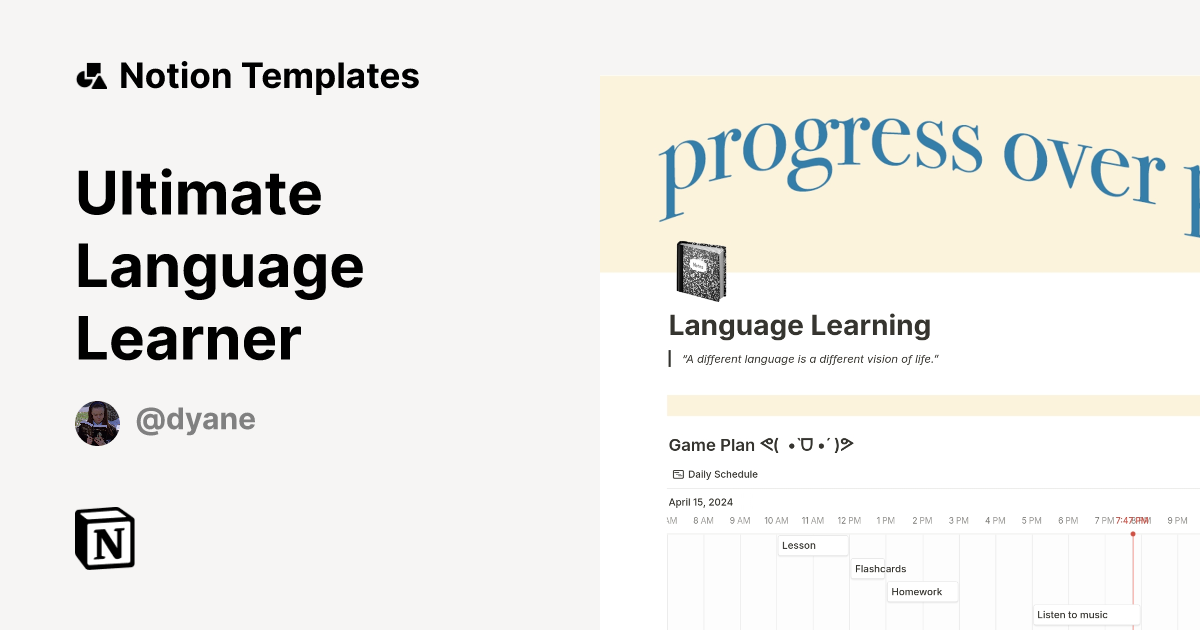Ultimate Language Learner Template | Notion Marketplace