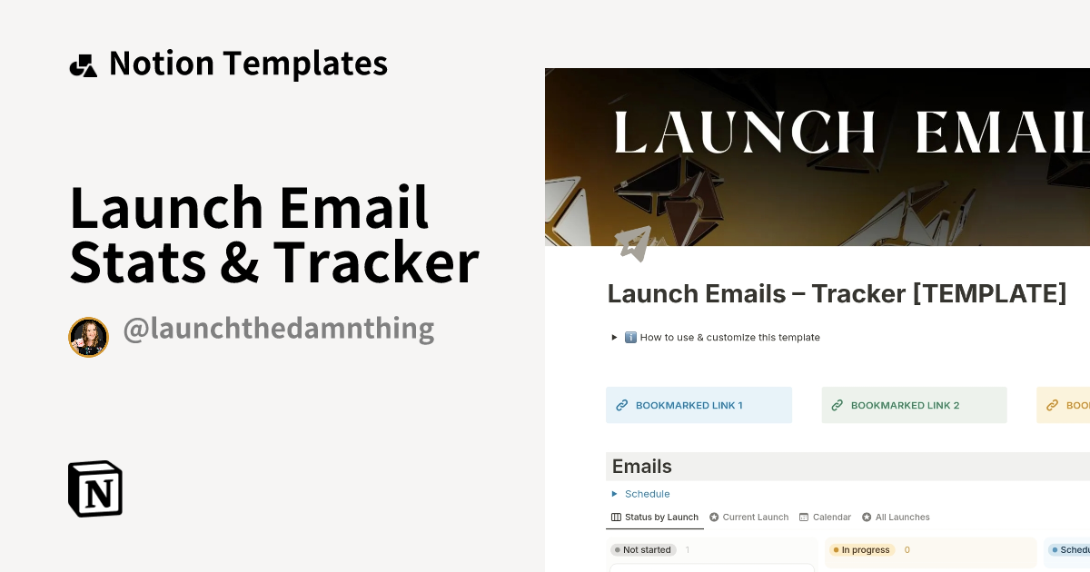 Launch Email Stats & Tracker Template | Notion Marketplace