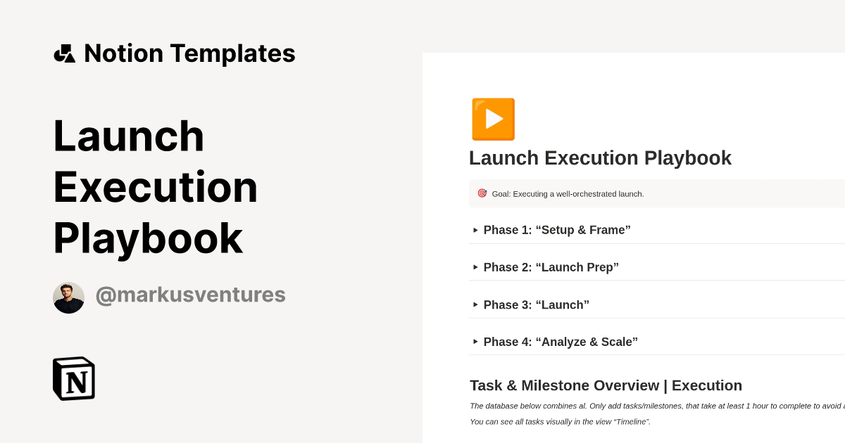 Launch Execution Playbook Template | Notion Marketplace
