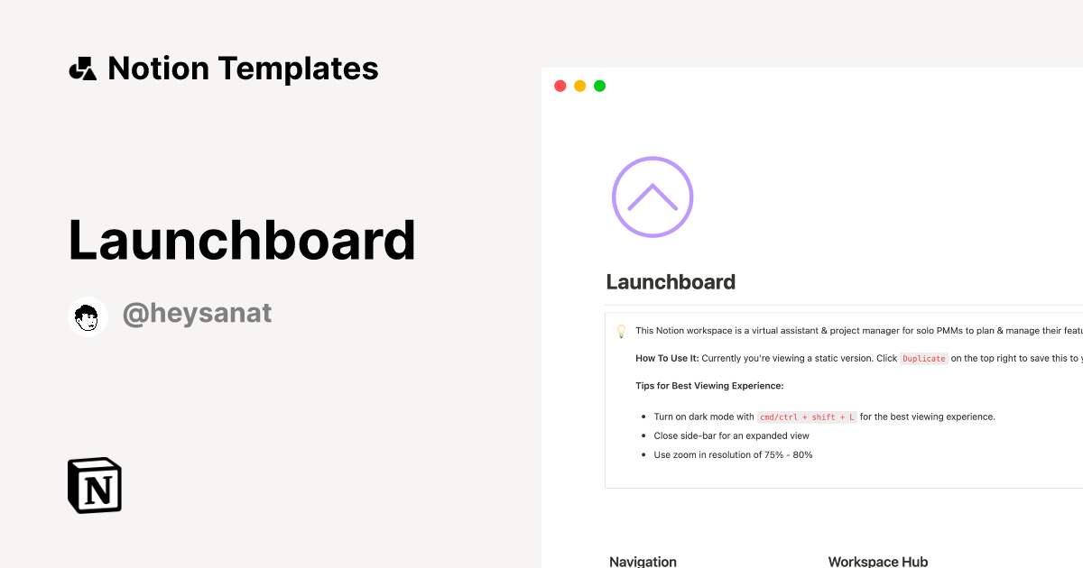 Launchboard Template | Notion Marketplace