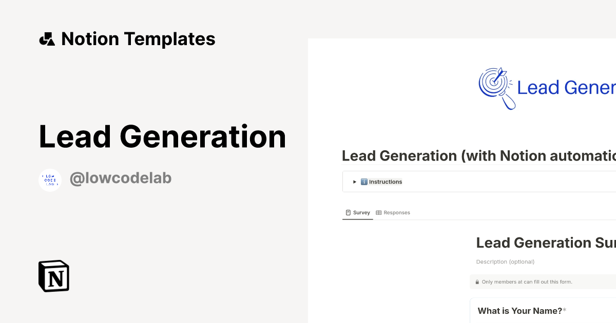 Lead Generation Template | Notion Marketplace