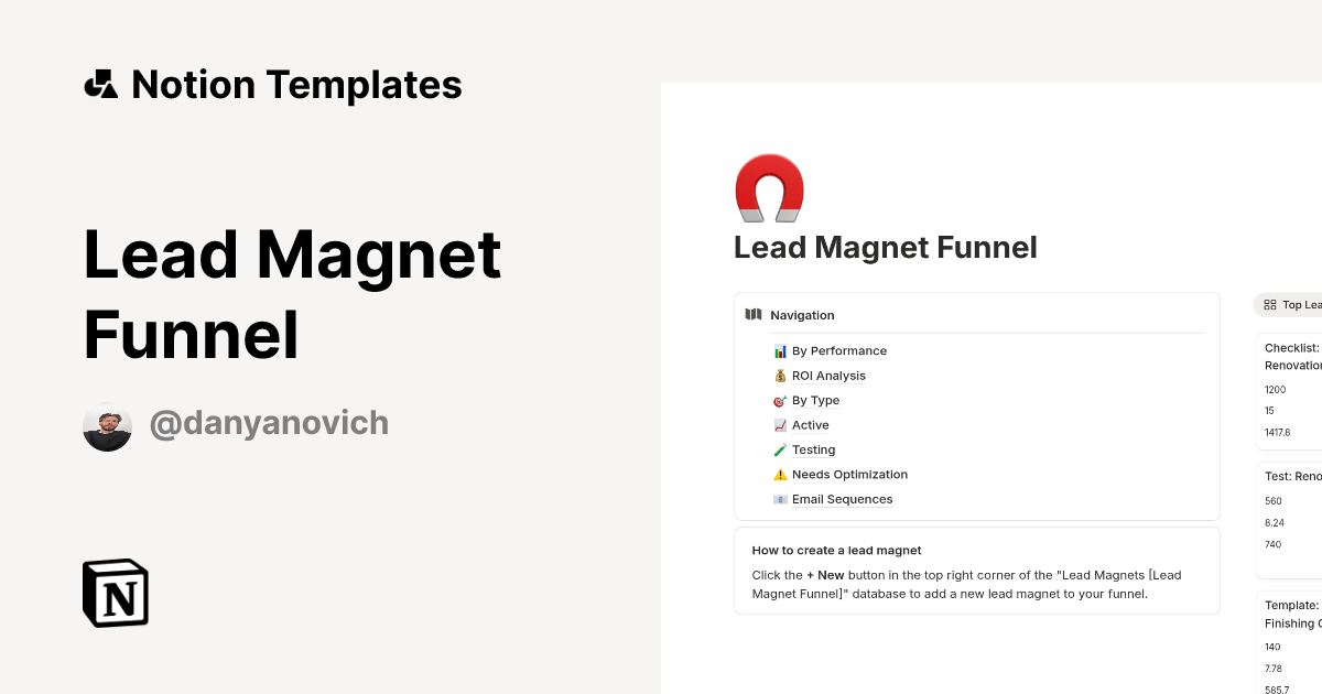 Lead Magnet Funnel Template | Notion Marketplace