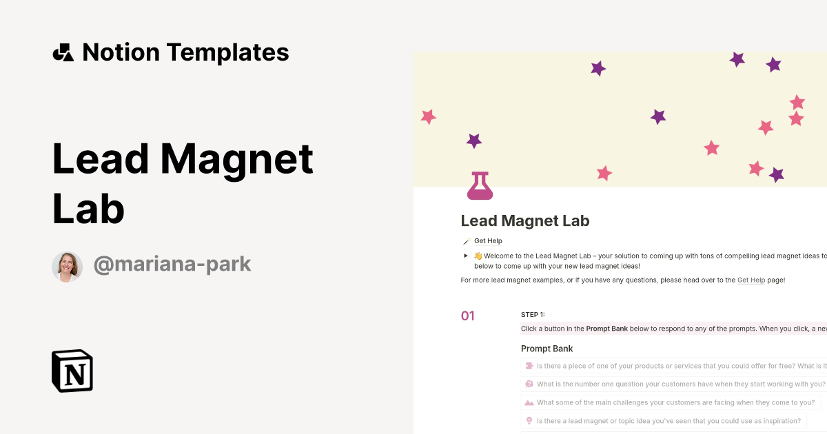 Lead Magnet Lab Template | Notion Marketplace