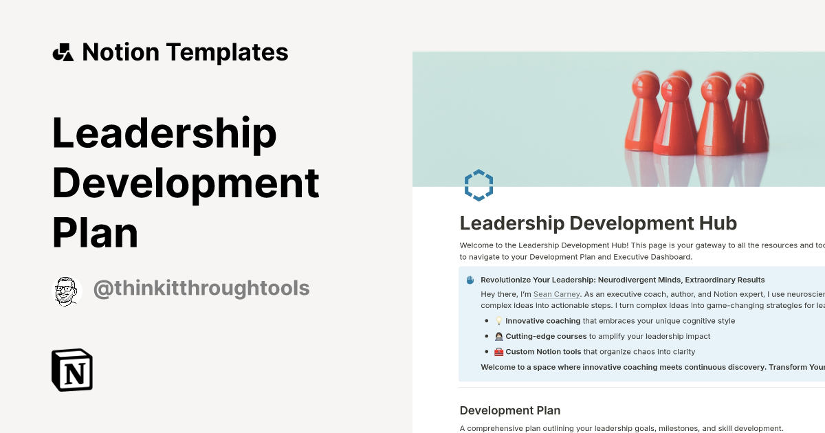Leadership Development Plan Template by Think It Through Tools | Notion ...