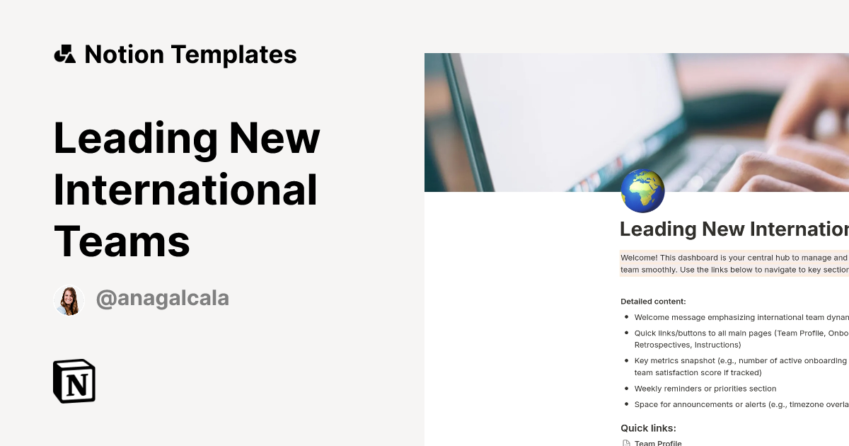 Leading New International Teams Template | Notion Marketplace