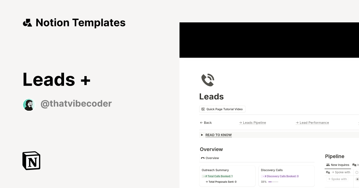 Leads + Template | Notion Marketplace