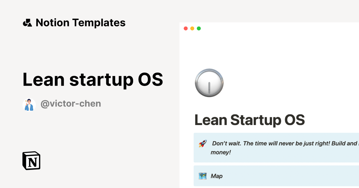 Lean startup OS Template by Victor Chen | Notion Marketplace