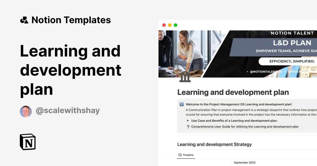 Learning and development plan Template by Shay Campbell (Notion Talent ...